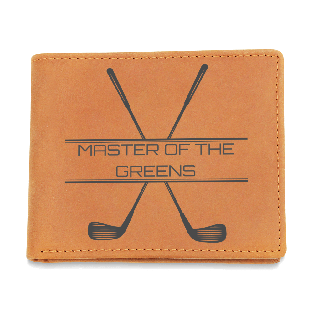 ⛳ Personalized Golf Wallet – “Master of the Greens” Leather Bifold Gif